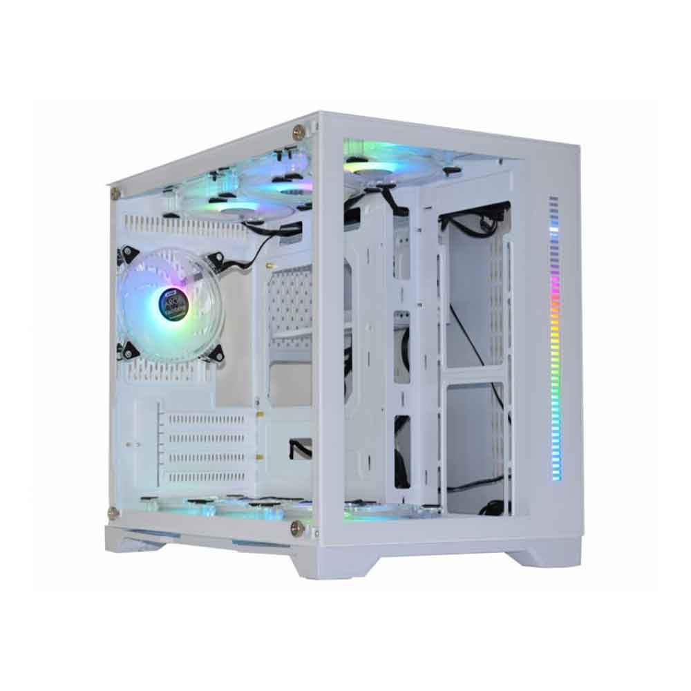 GABINETE GAMER K-MEX CG-W12A SPACEX WHITE MICRO ATX OPEN FRAHD Store