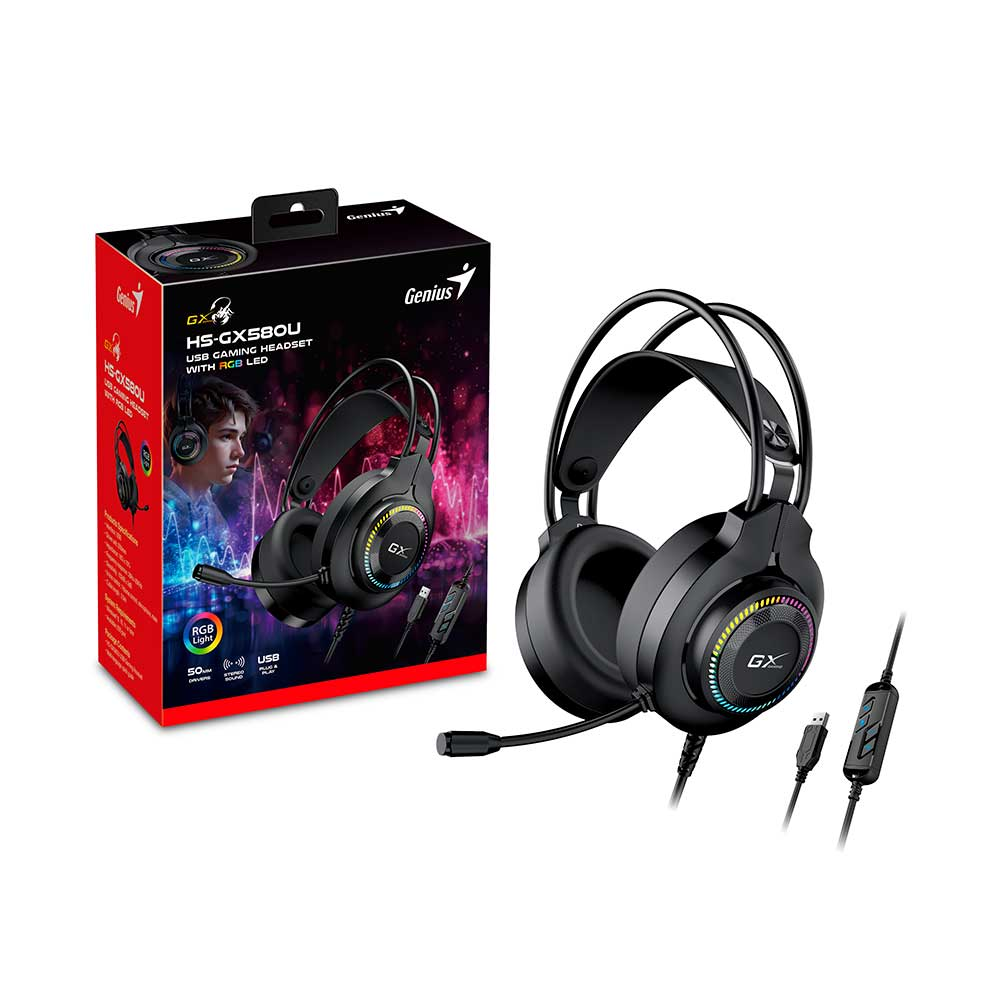HEADSET GAMER GENIUS HS-GX580U PRETOHD Store